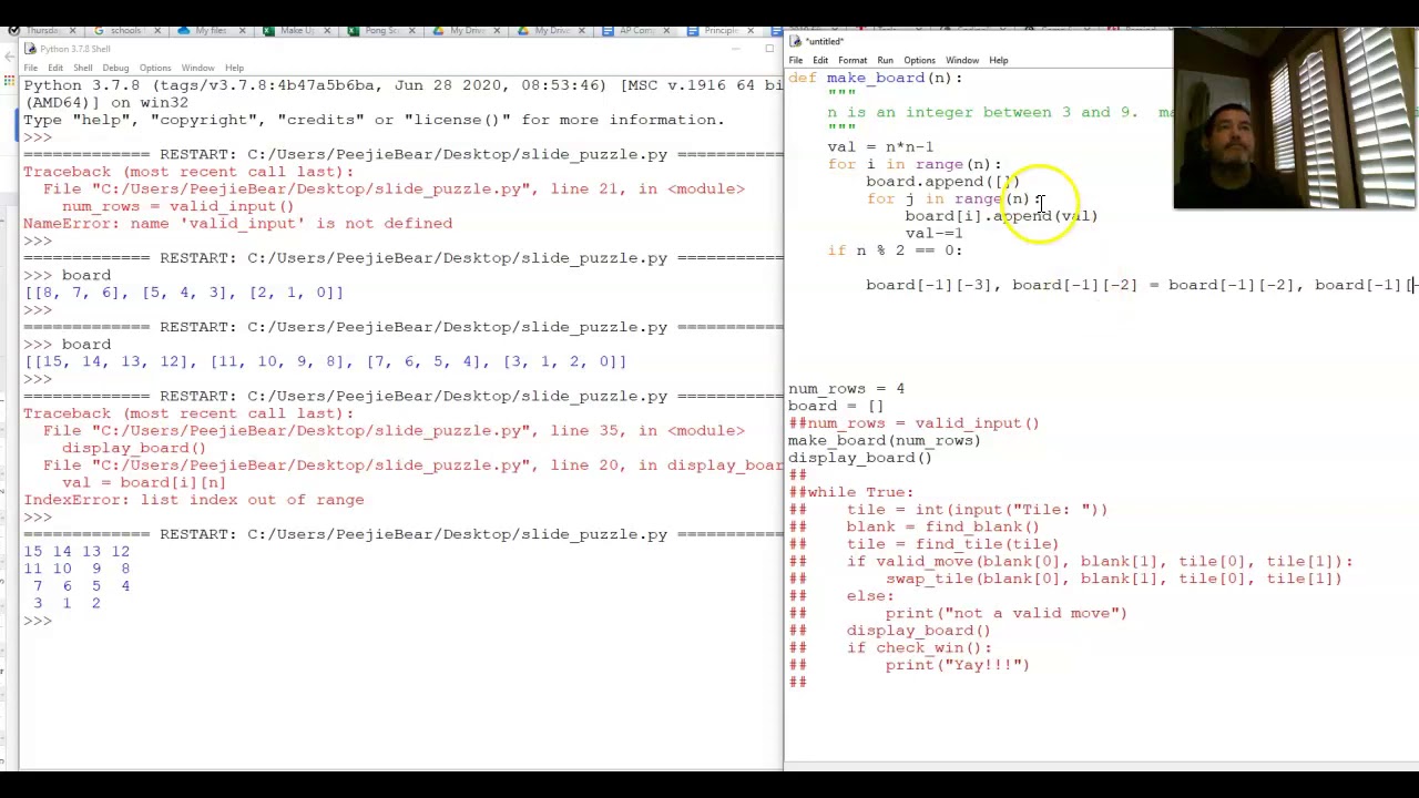 Python Slide_Puzzle Help