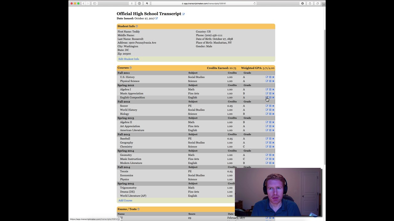 Matt demos 3 new transcript features for schools