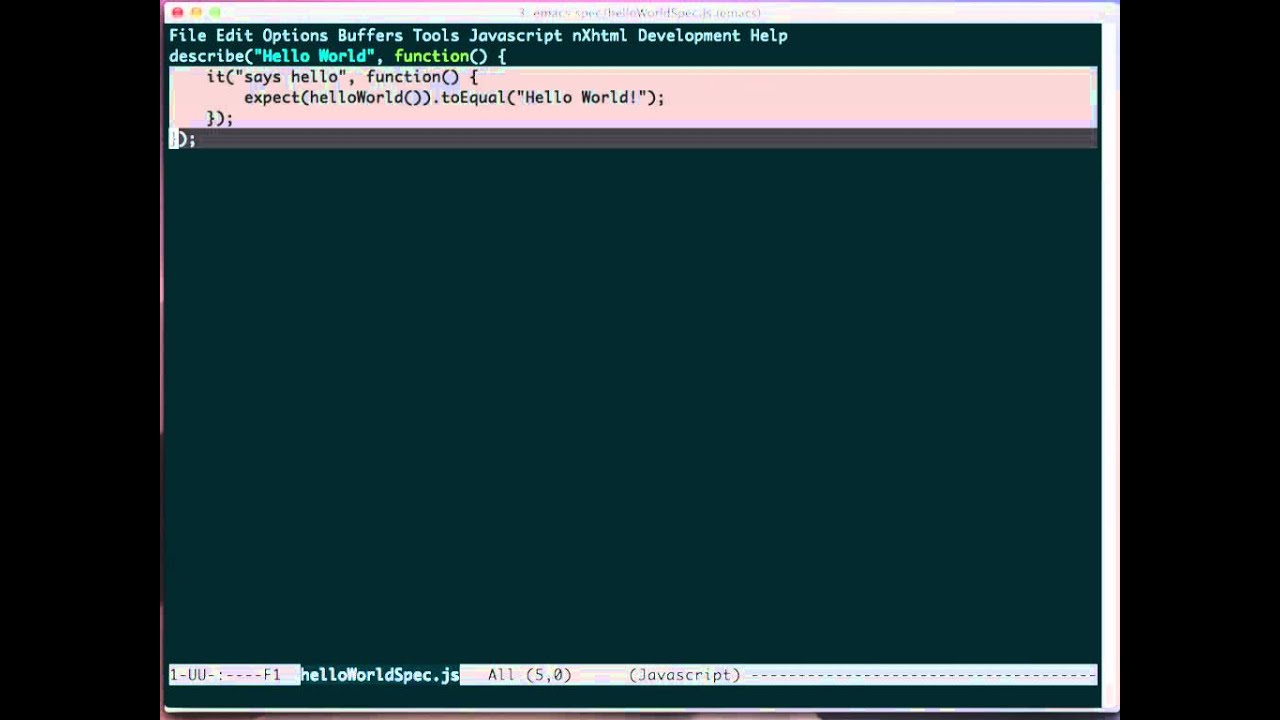 Jasmine: BDD Style JavaScript Testing Hello World