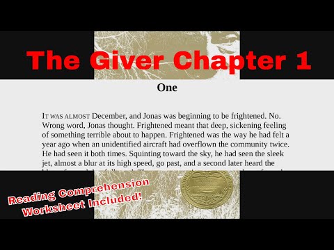 The Giver Chapter 1 Reading Comprehension Questions for Class Worksheet Included
