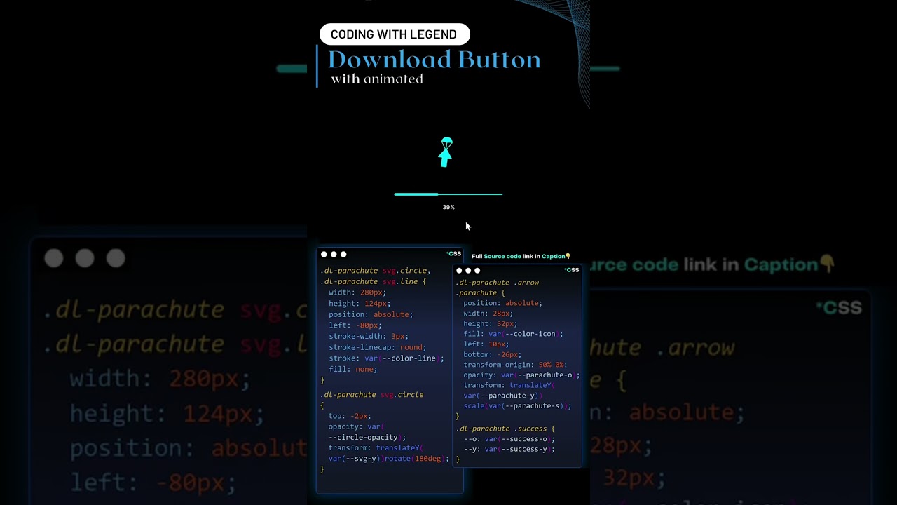 download button animation using HTML CSS JavaScript#programming #coding #code #download button #html