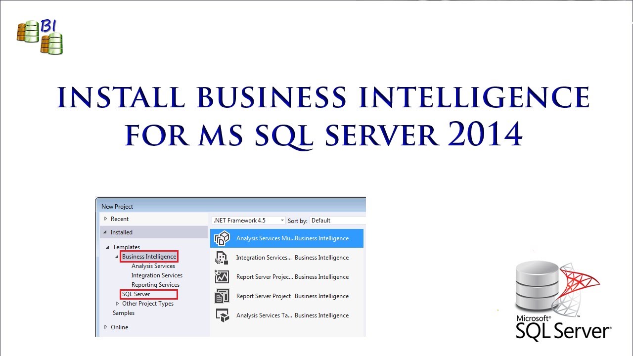 Business Intelligence Installation for MS SQL Server 2014