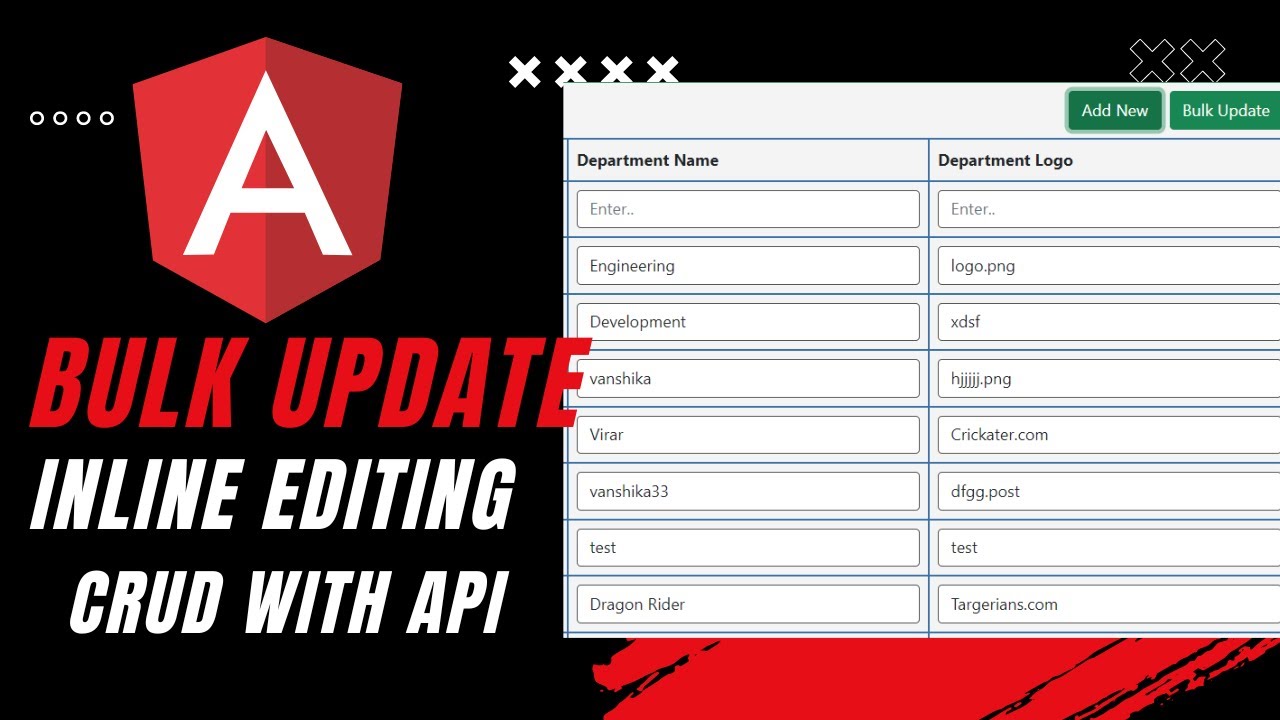 Inline Table Editing Angular| Bulk Update Angular | Angular CRUD