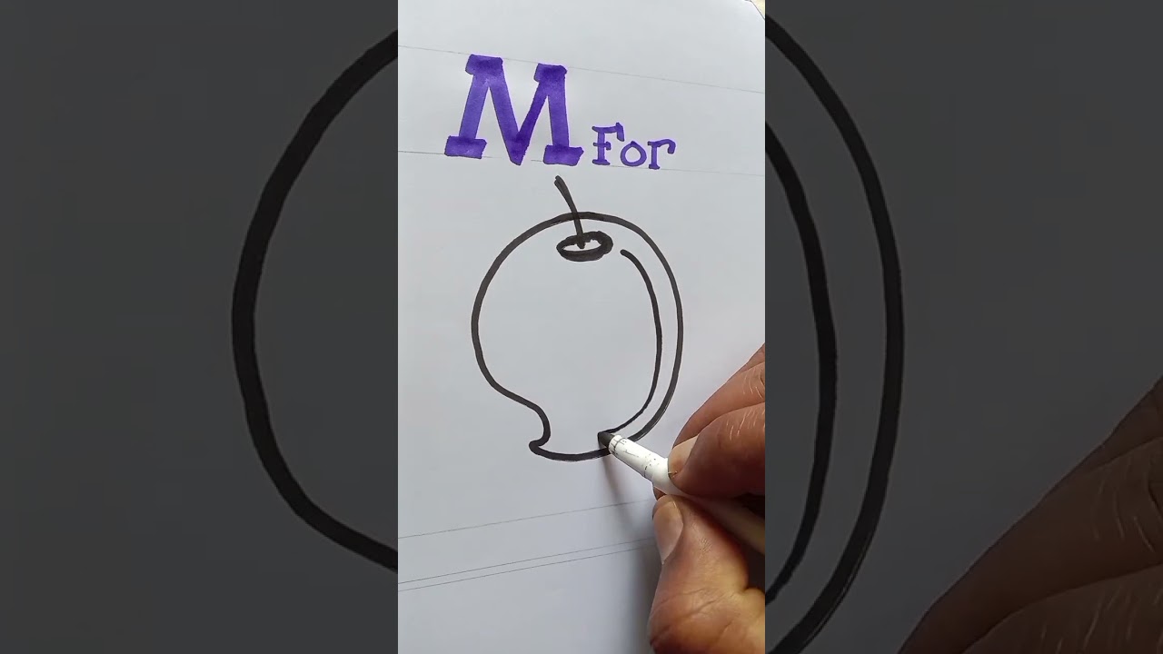 M for Mango| how to simple mango drawing #shorts #easydrawing #drawing #doodleart