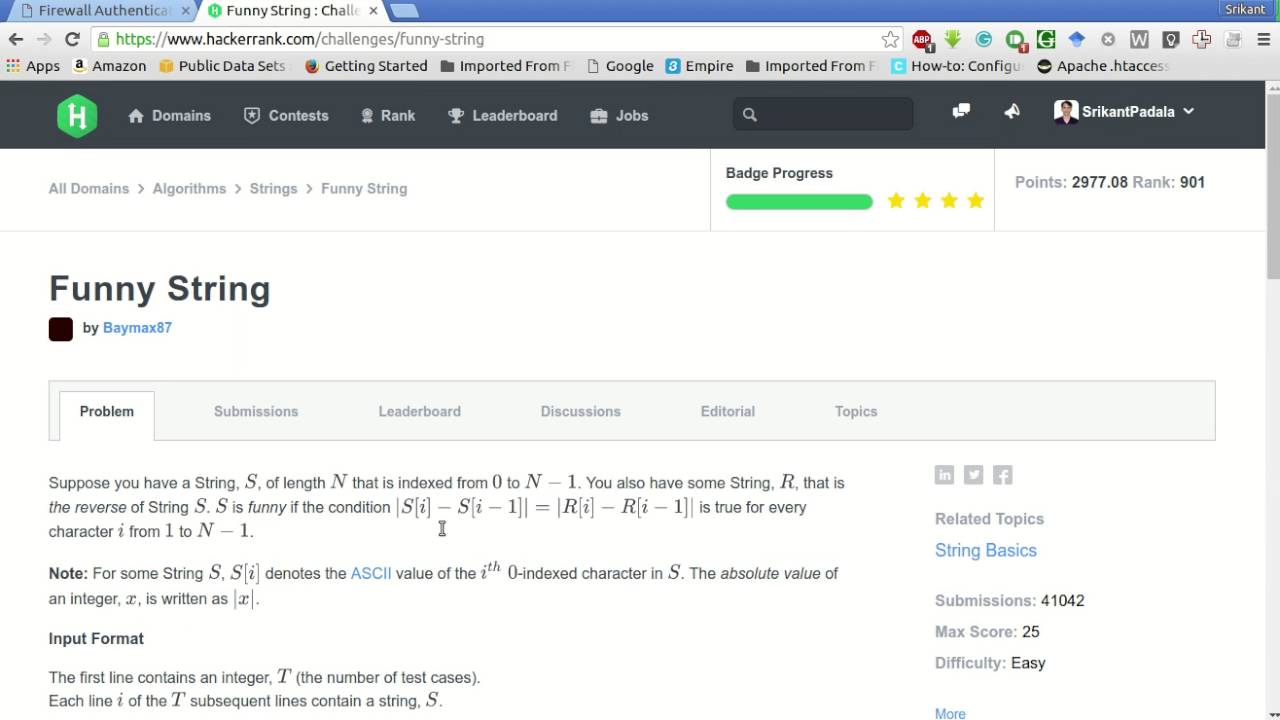 HackerRank | Funny String Solution