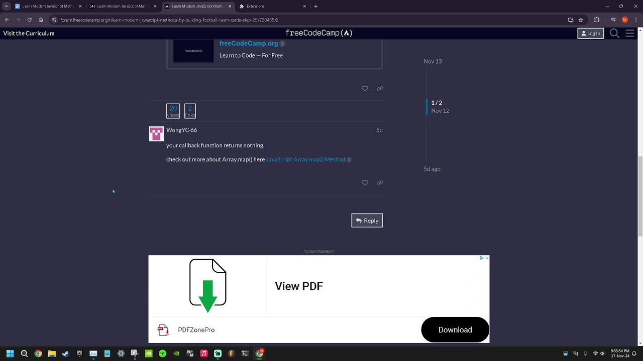 freeCodeCamp - Learn Modern JavaScript Methods by Building Football Team Cards