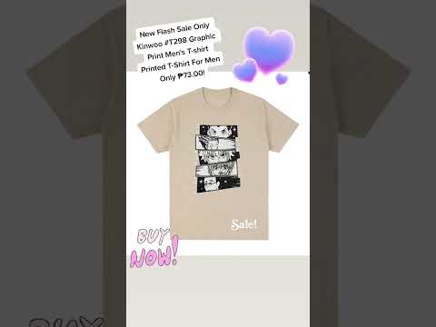 New Flash Sale Only Kinwoo #T298 Graphic Print Men's T-shirt Printed T-Shirt For Men