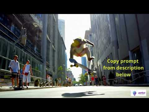 AI Video Prompt: Monkey Skateboarder in a Futuristic City! ๐ต๐นโจ