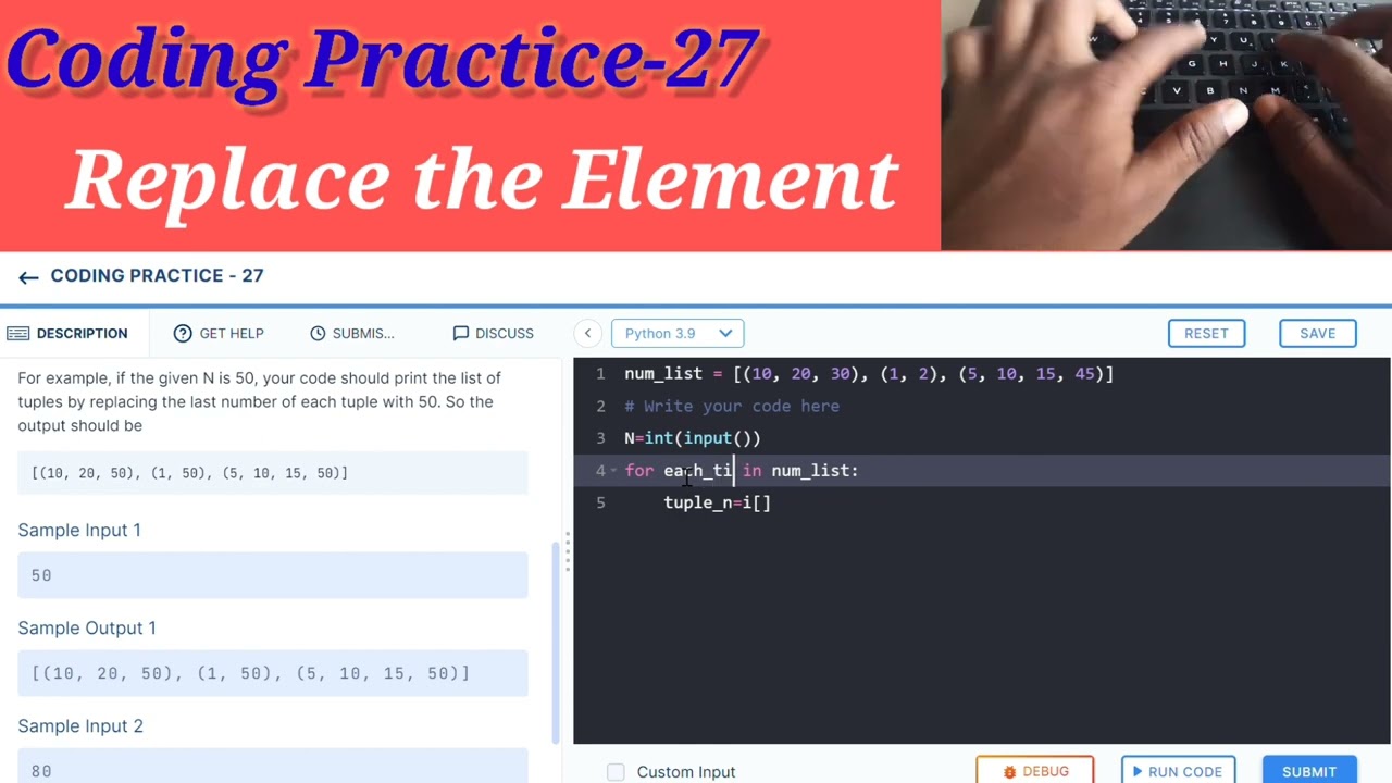Coding Practice-27 | Replace the Element | NxtWave | ccbp | #nxtwave #ccbp4 #python #idp