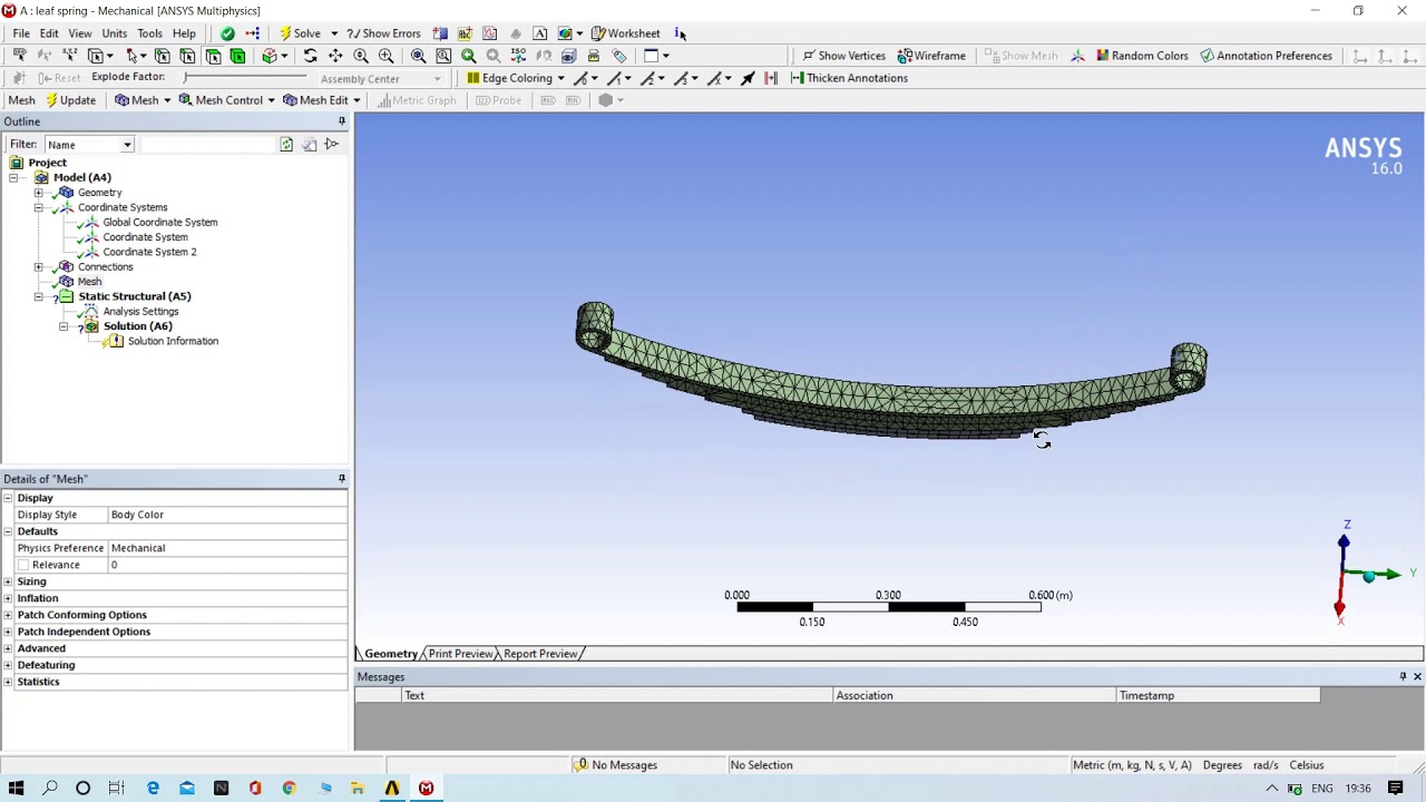 static analysis of leaf spring. #ansys #mechanical #automobile #leafsprings