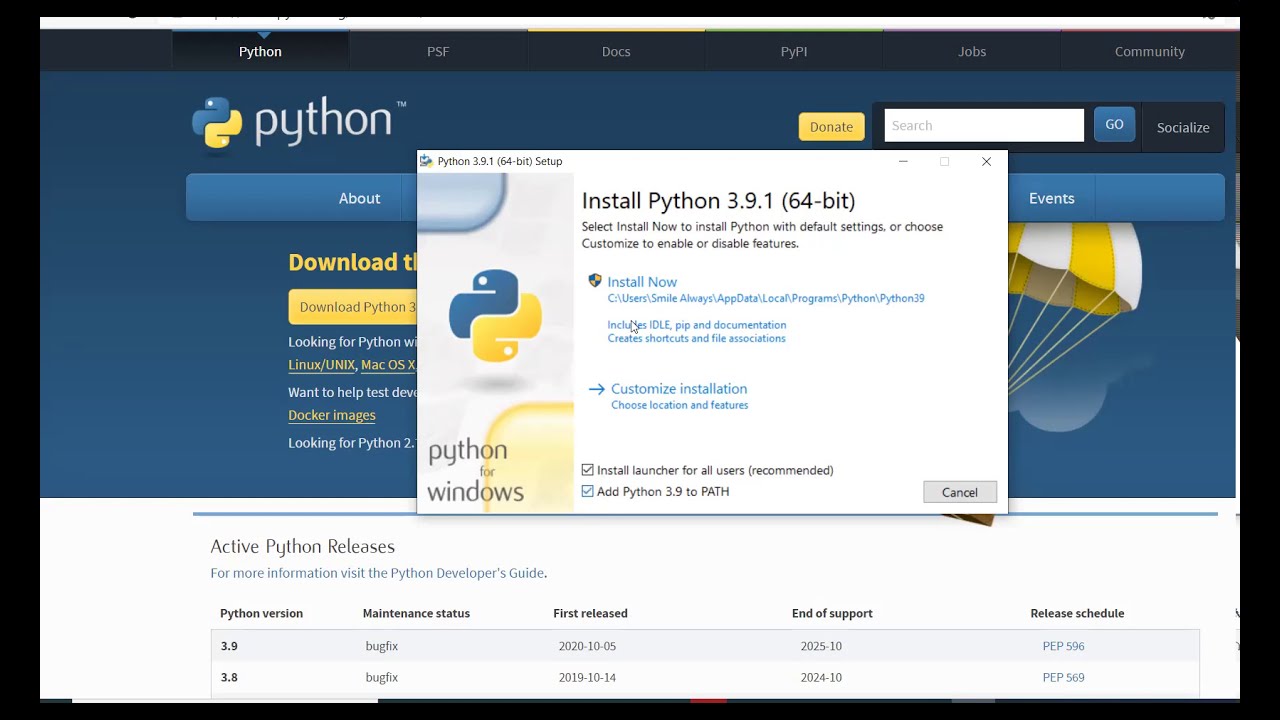 Install Python step by step process