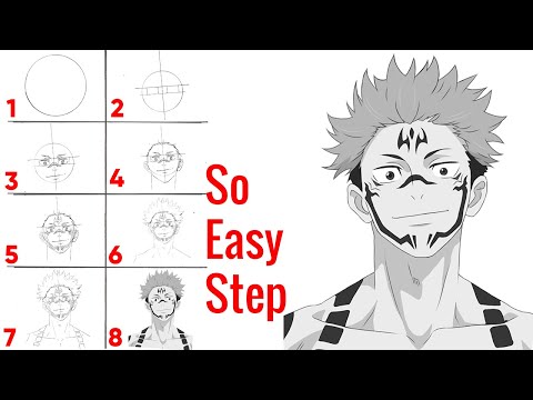How to Draw Sukuna Step by Step - Jujutsu Kaisen (呪術廻戦)