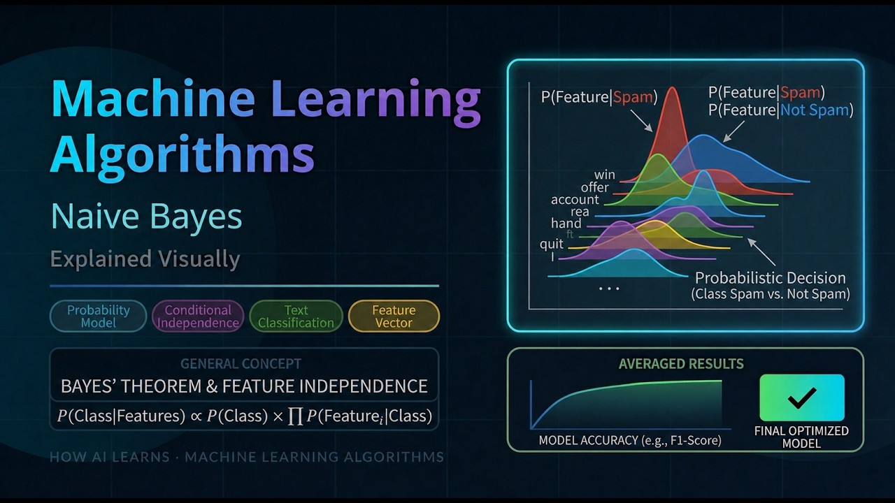 Naive Bayes Explained Visually — Bayesian Probability, Spam Detection & Gaussian NB