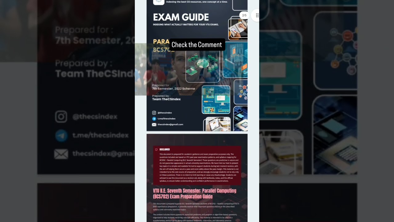 Get the BCS702 Prep Guide PDF  #parallel #parallelcomputing #vtuexam #bcs702 #parallelcomputingvtu
