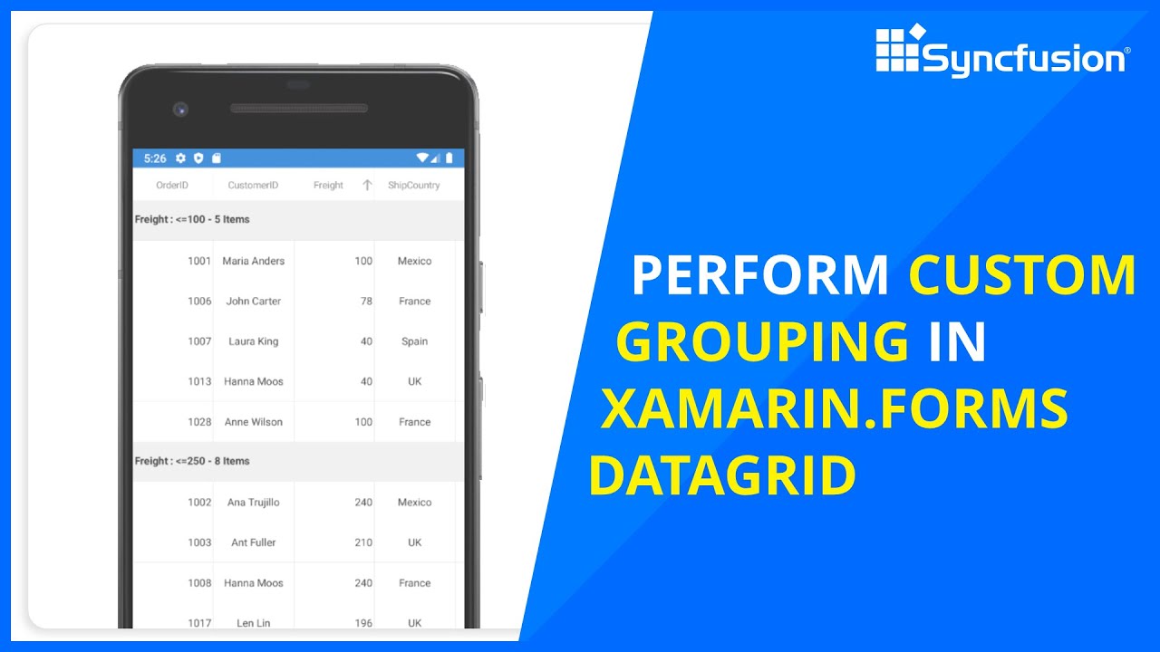 Perform Custom Grouping in Xamarin Forms DataGrid