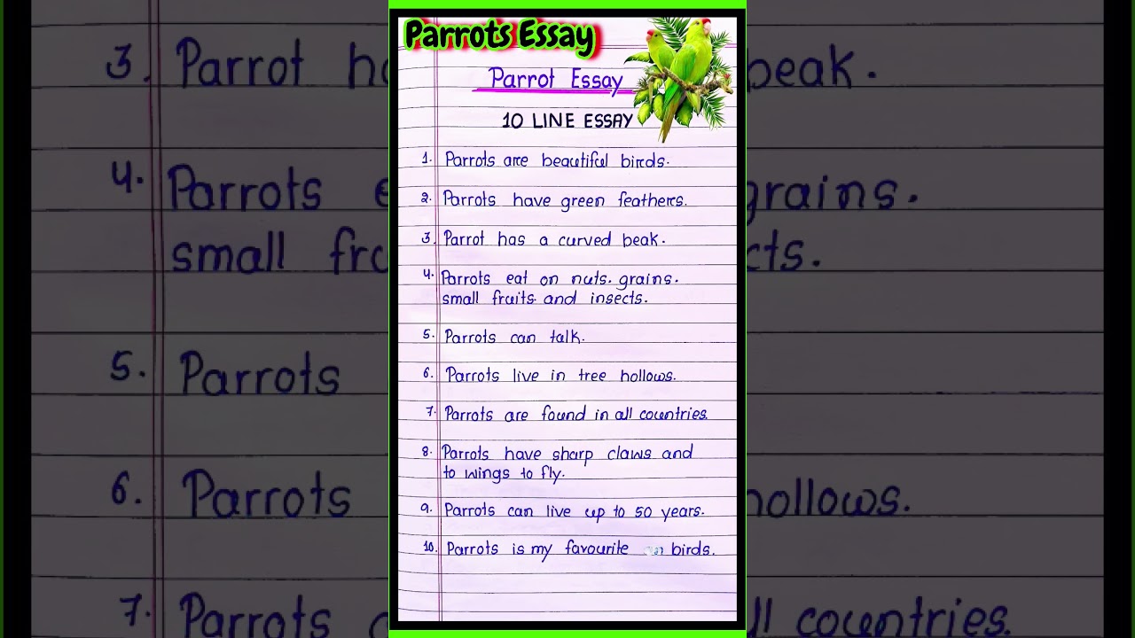 Parrots Essay in English l 10 lines on parrots in english l Parrots essay in english #parrotessay