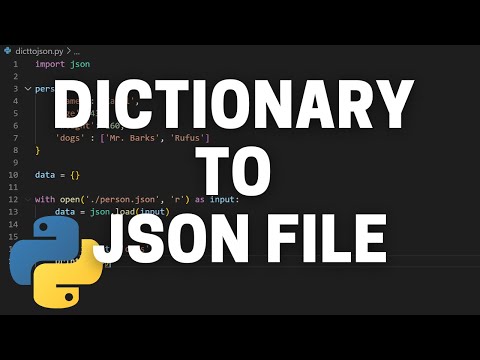 How to Write a Dictionary to a JSON File in Python and Read a JSON File - Python Tutorial