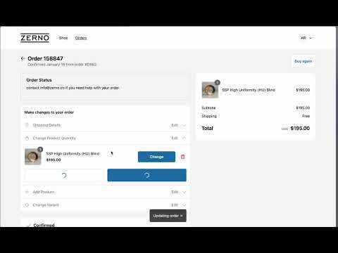 How to Change Your Order Details - Zerno Store Tutorial