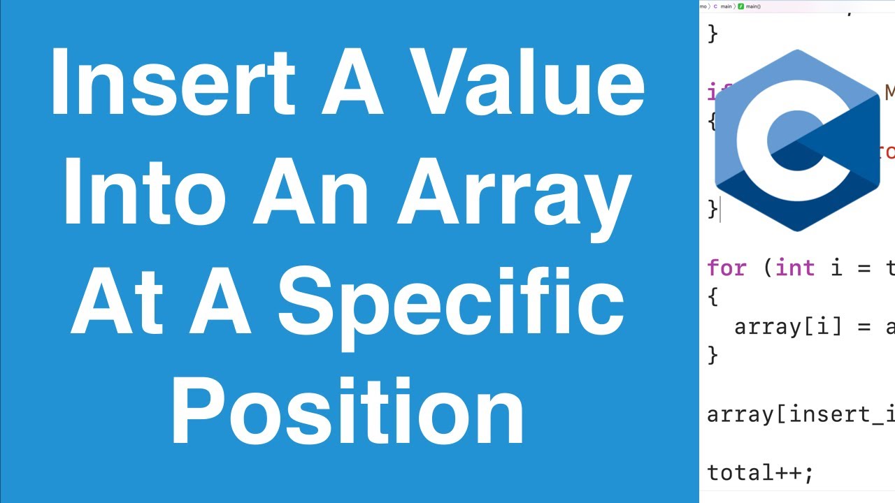 Insert A Value Into An Array At A Specific Position | C Programming Example