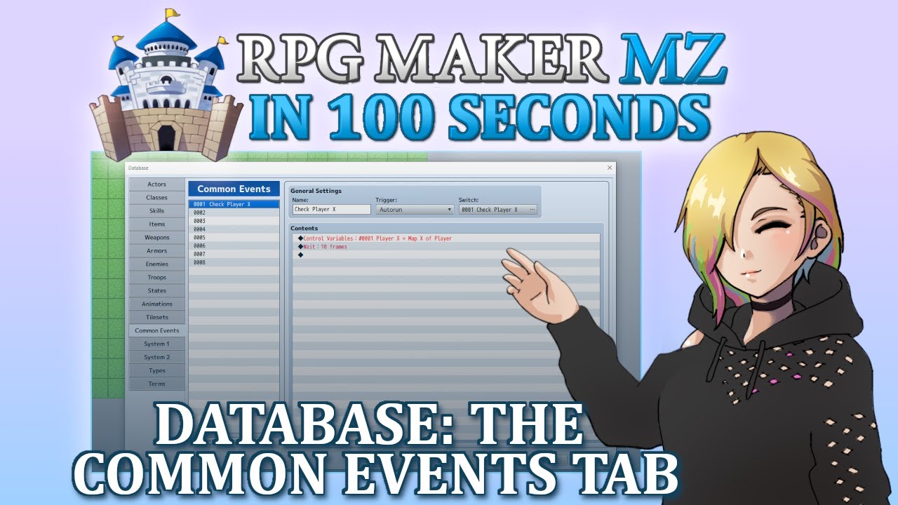 Database: The Common Events Tab // RPG Maker MZ In 100 Seconds