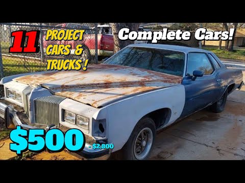 $500 - $2,800: TOP 11 CLASSIC CARS and TRUCKS FOR SALE NOW – Project Cars & Barn Finds!