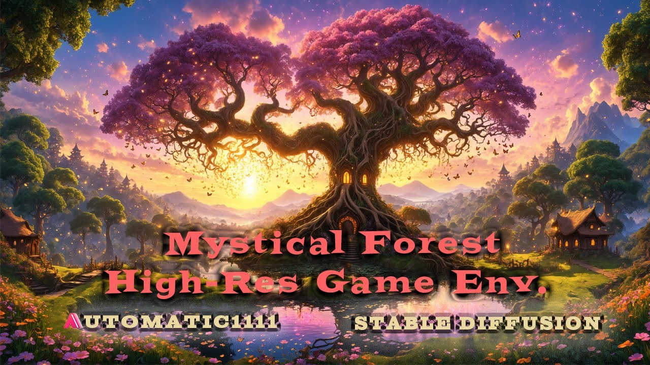 Game Environment – ​​High Resolution Game Environment Design - Mystical Forest - Stable Diffusion