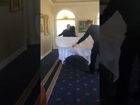 Setting out Linen on Round Tables Part II