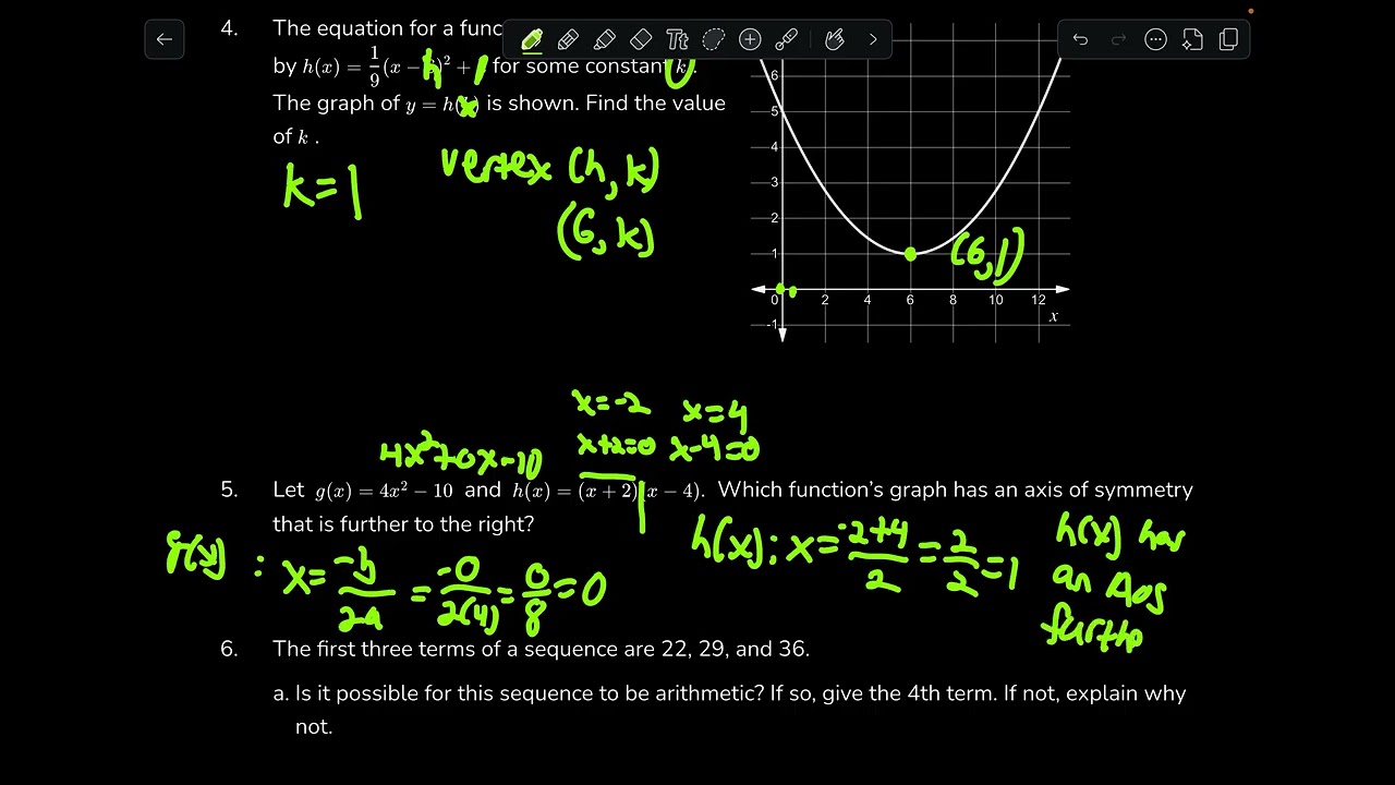 A1 Unit 7 Quiz Review A