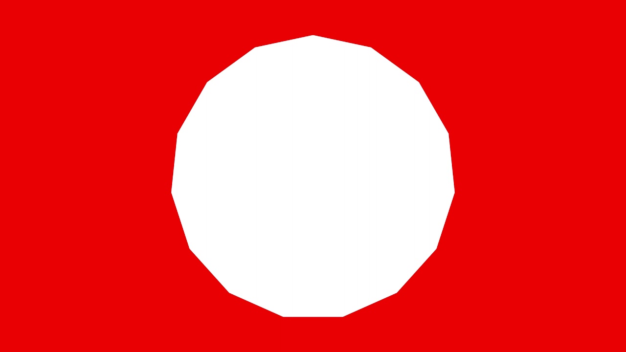 White Pentadecagon Red Background Scale Up