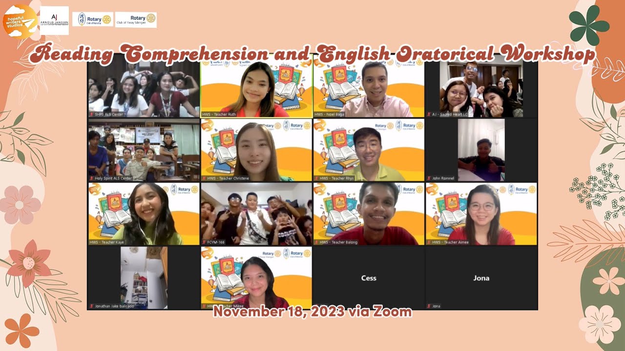 HWS Reading Comprehension and Oratorical Reading Workshop, November 18, 2023