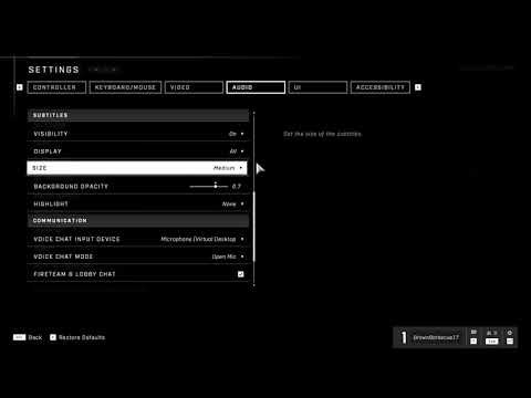 Halo Infinite - Settings, Controls & Accessibility Options PC