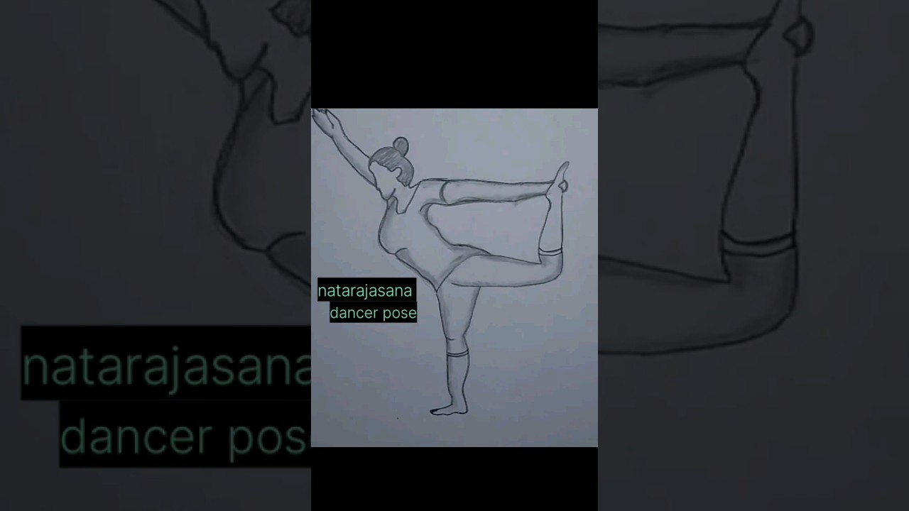 natarajasana dancer pose yoga drawing#shorts#shortsviral #shortsbeta