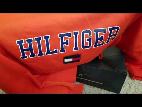 Tommy Hilfiger Men's Collegiate Orange Logo Crewneck Sweatshirt! 11 25 18