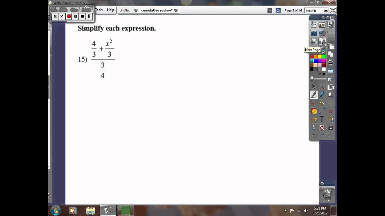 Cumulative Review tutorial