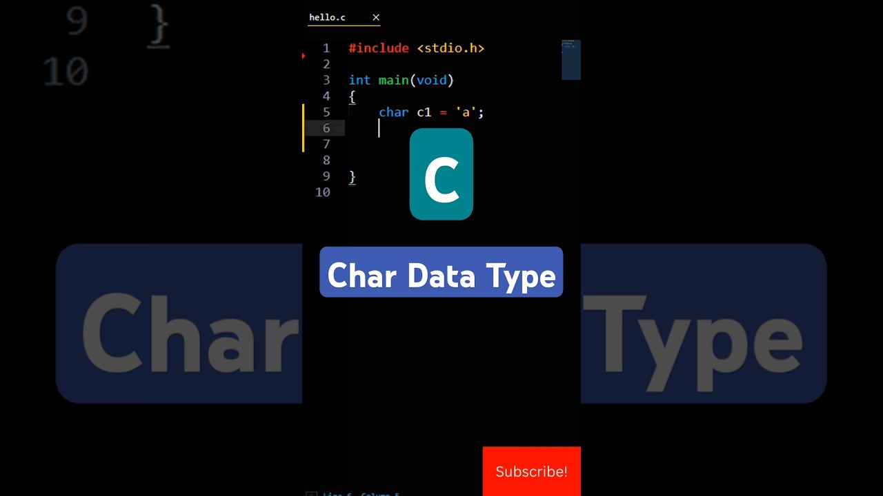 Char Data Type in C | C Tutorial For Beginners