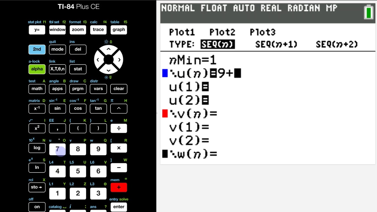 Recursively Defined Sequence in TI84