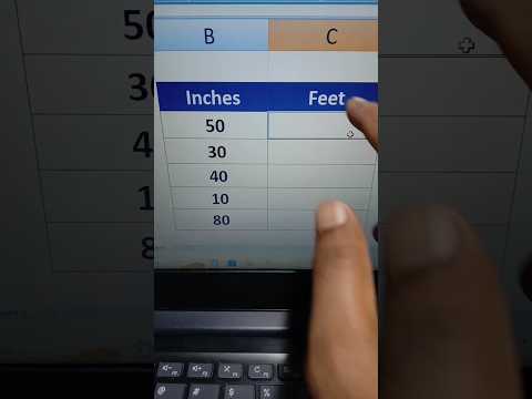 how to convert inches to feet in excel