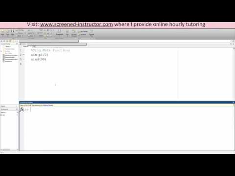 MATLAB Trig Functions (degree-radians)