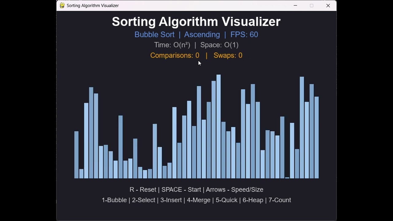 Sorting Algorithm Visualizer | Python & Pygame Project