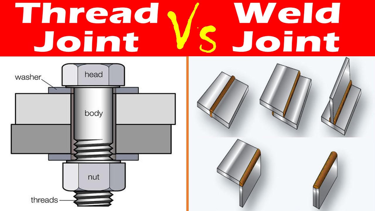 Differences between Thread Joint and Weld Joint.
