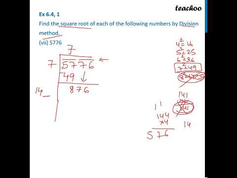 Ex 5.4, 1 (vii) - Find square root of 5776 (By Division Method) - Teachoo