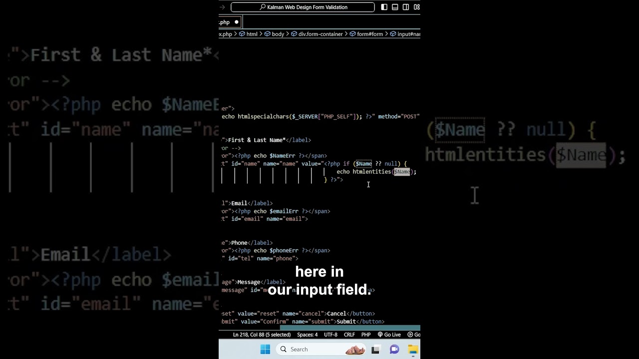 Use PHP to Set HTML Form Values  - Dynamic Web Development! #php #programming #webapp