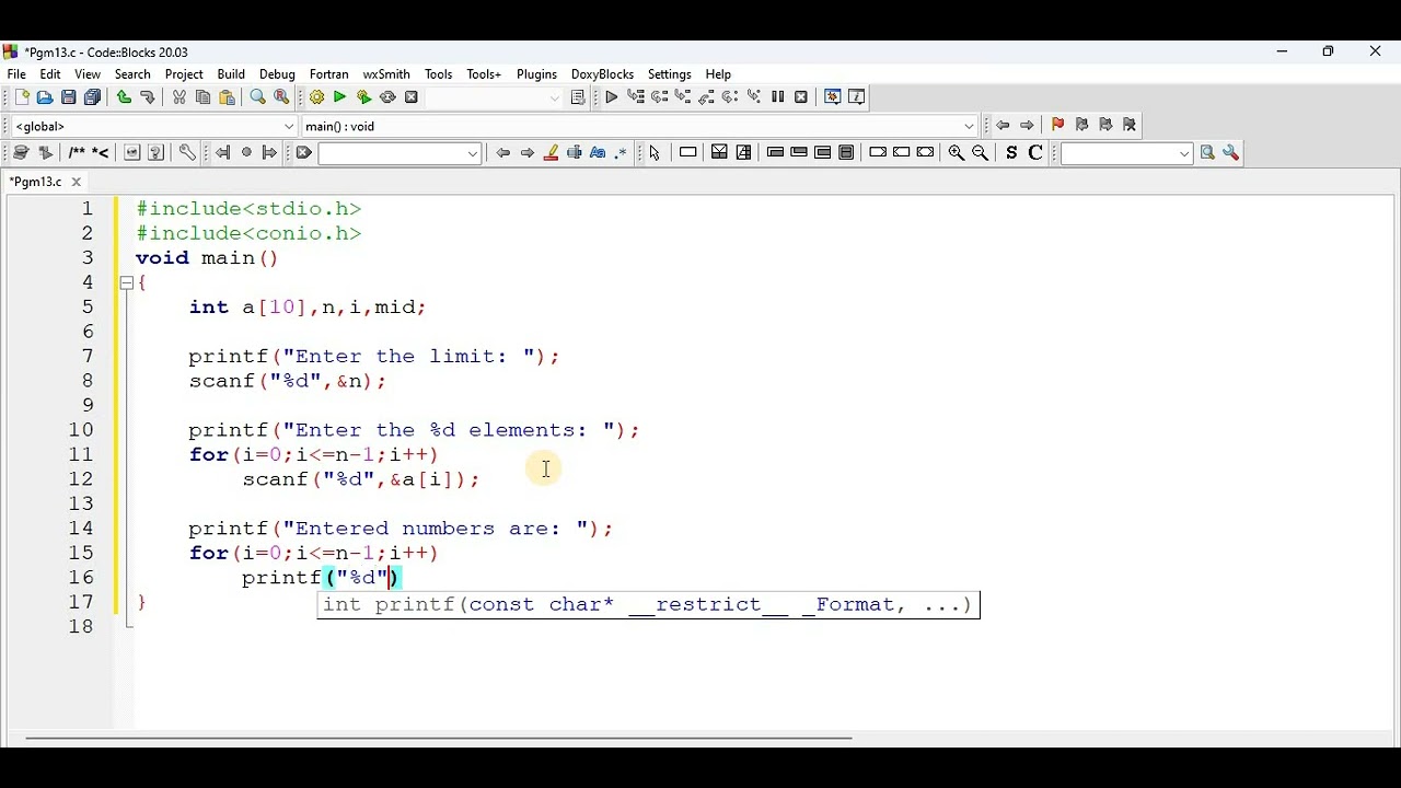 C Program | Program for Partitioning an array