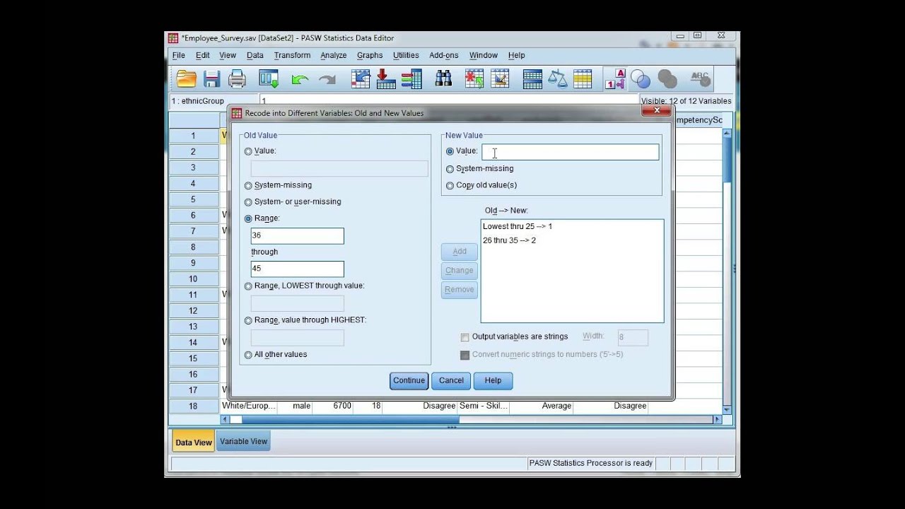 Recode scale variable into categories in SPSS