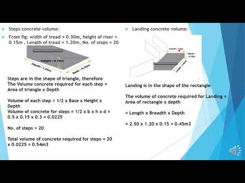 how Calculate of Volume of Concrete for dog legged Staircase