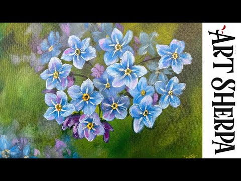 Forget Me Not Flowers ๐บ๐ธ๐ผ Beginner Acrylic painting Tutorial Step by Step #AcrylicTutorial