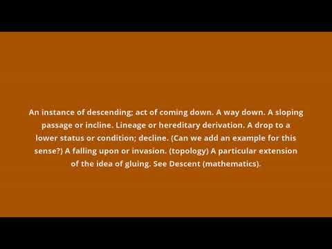 what is the meaning of descent