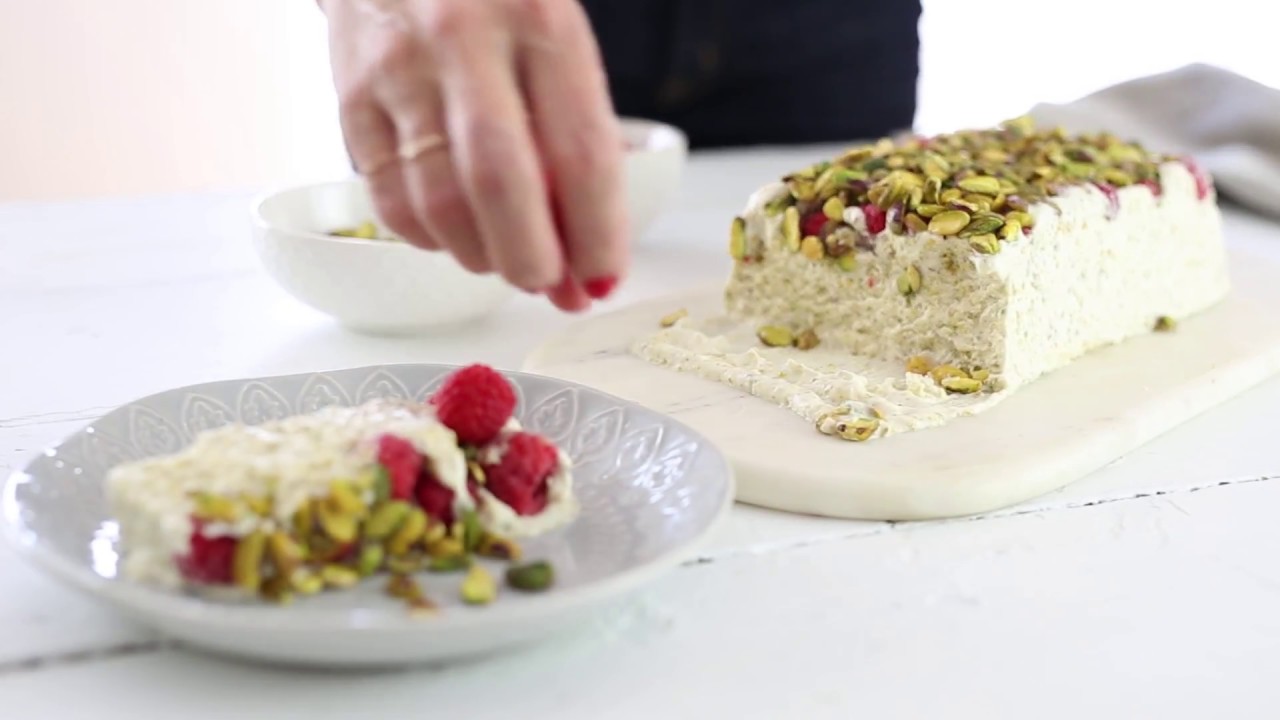 Recipes | Pistachio and Raspberry Semifreddo | Nutrilait
