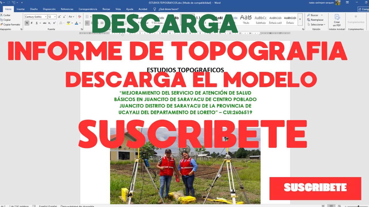 DESCARGA INFORME DE TOPOGRAFIA EN WORD