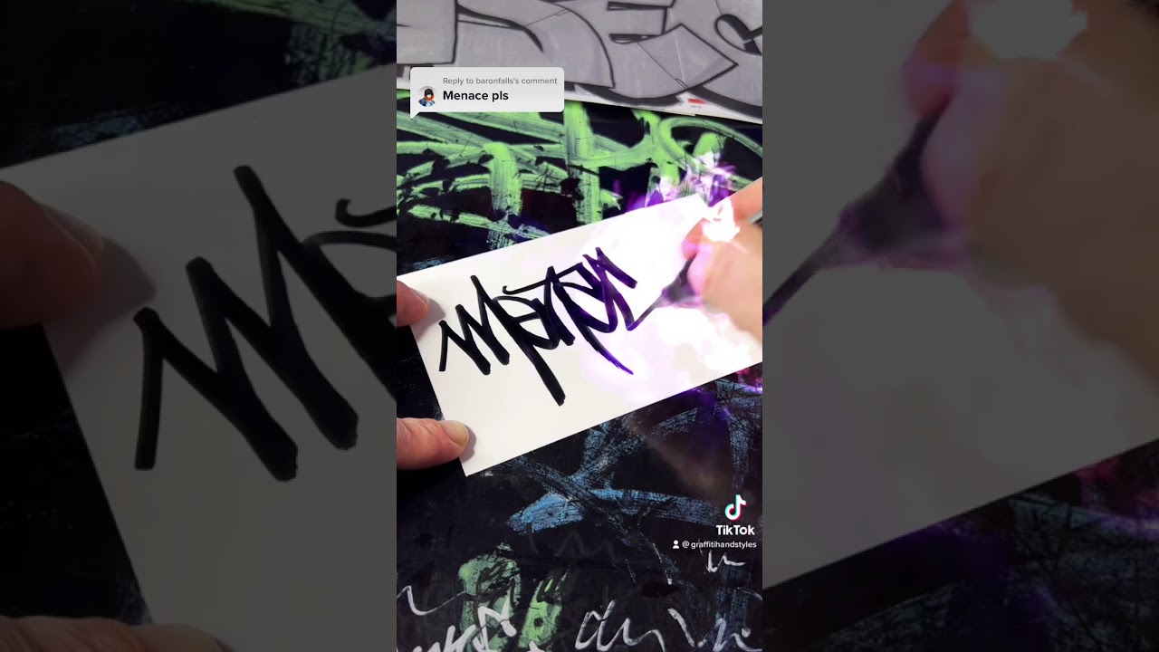 How to graffiti tag - ✍🏻 MENACE #graffiti #writing